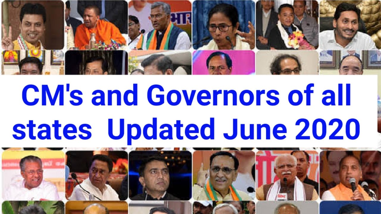 CM's and Governors of all states and union territories || Updated list ...