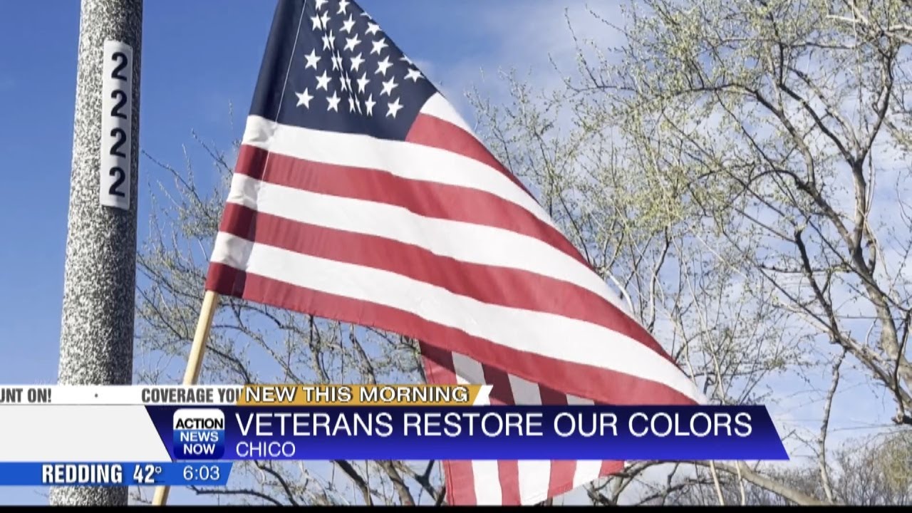 Fallen flag in Chico prompts patriotic response from veterans - YouTube