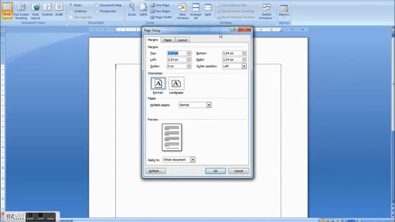 Ukuran Kertas F4 Di Ms Word Excel Cm Mm Inchi Gambar