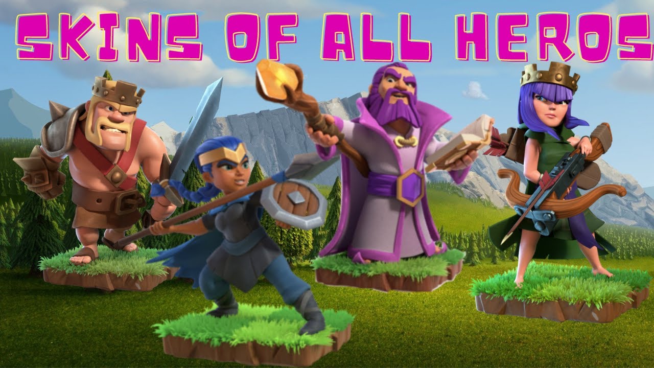 All Skins of Heros with animation || CoC - YouTube