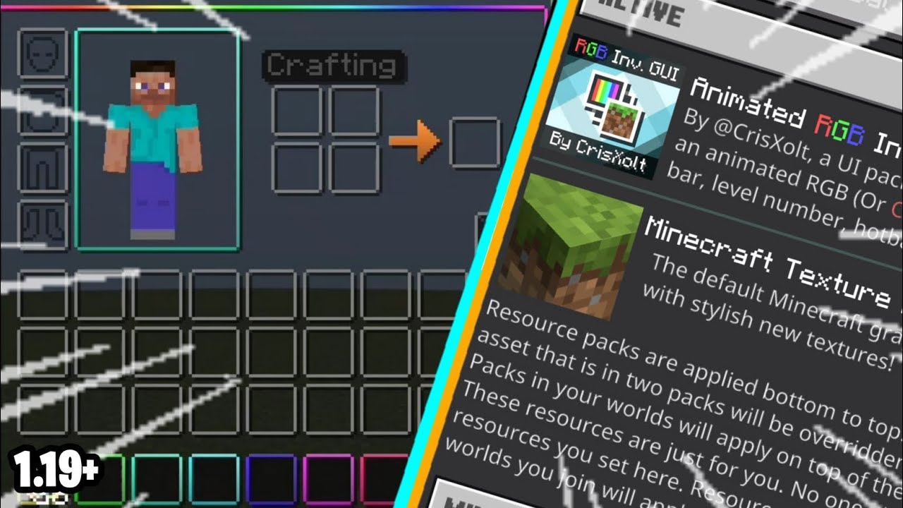 ANIMATED RGB GUI MCPE 1.19+ || MINECRAFT BEDROCK - YouTube