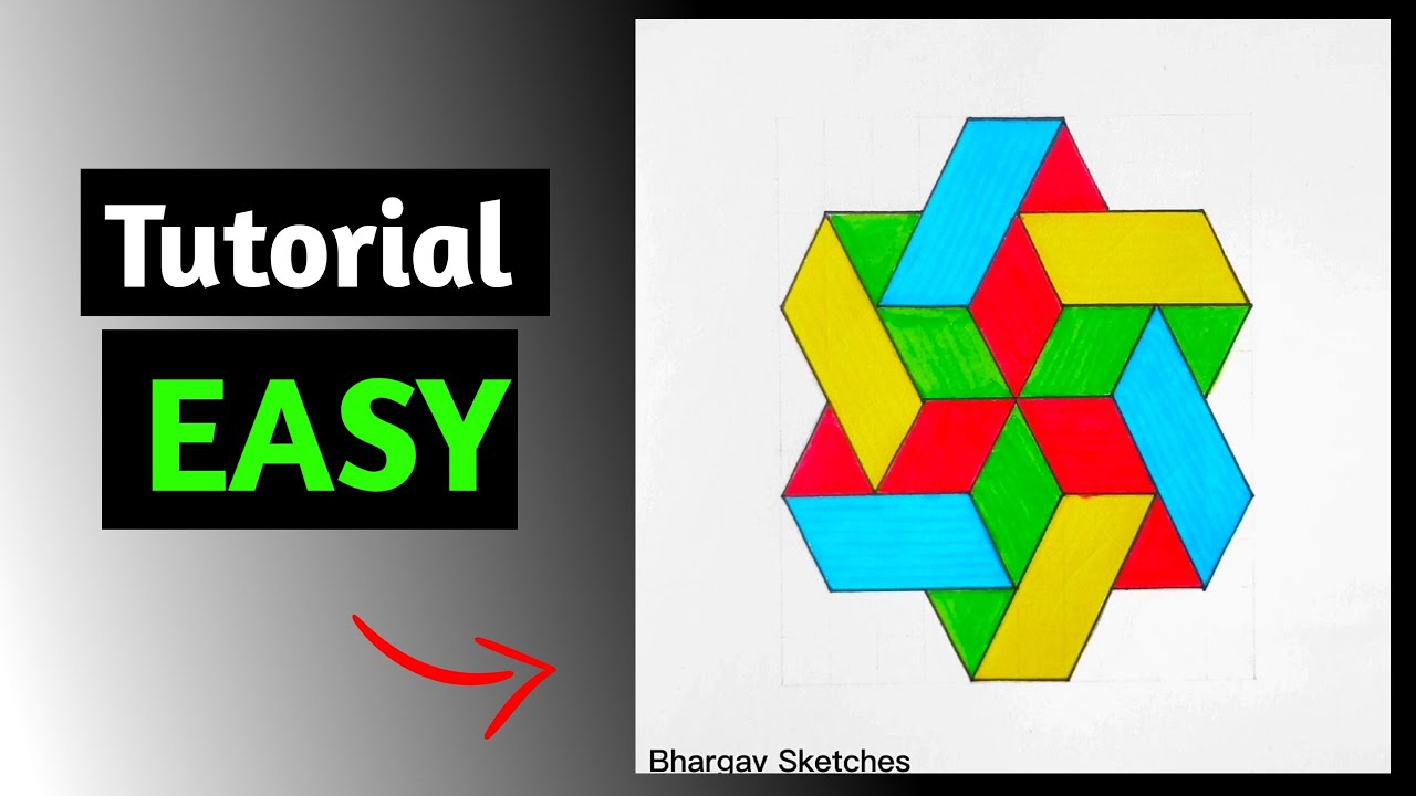Geometric Pattern Drawing EASY Step by Step Tutorial - YouTube