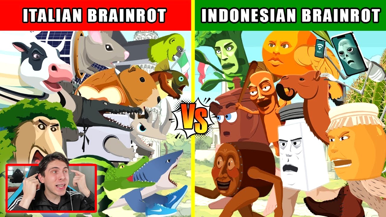 ITALIAN BRAINROT VS INDONESIAN BRAINROT RETO NIVEL DE GUERRA - REACCION ...