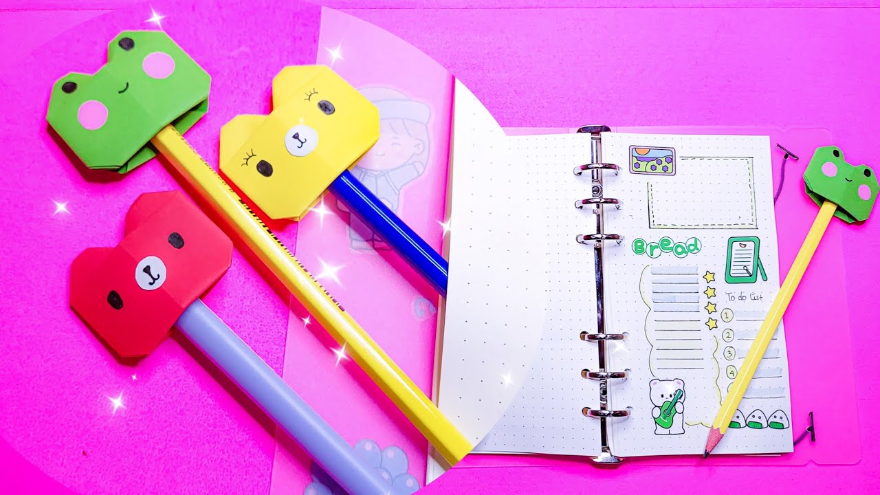 Origami Paper Pencil Decoration Ideas | Pencil Topper | DIY Pen Decor ...