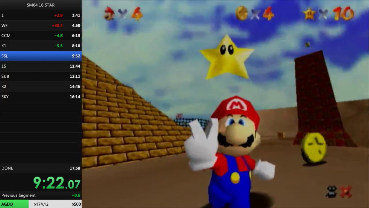 SM64 16 Star Speedrun in 17:39 - YouTube