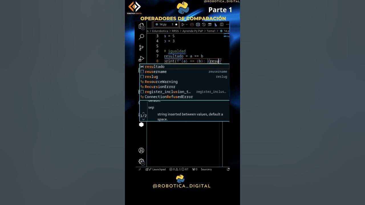 OPERADORES de COMPARACIÓN PARTE 1 | PYTHON desde CERO #codinglife #python #programacion - YouTube