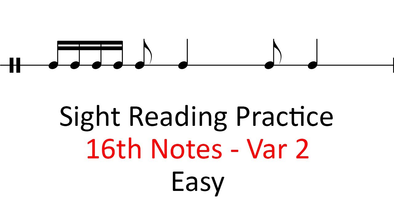 16th note sight reading (var 2, easy) | 60-200 bpm sheet music - YouTube
