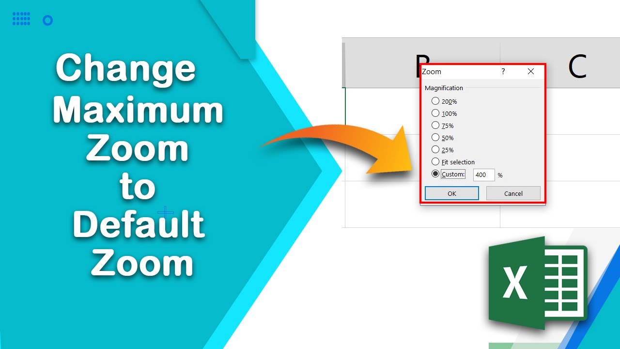 How to change maximum zoom to default zoom size in Excel - YouTube