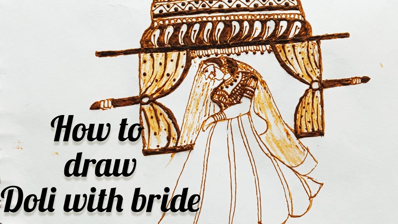 How to draw Doli with bride// डोली के साथ दुलहन बनाना सीखें// - YouTube