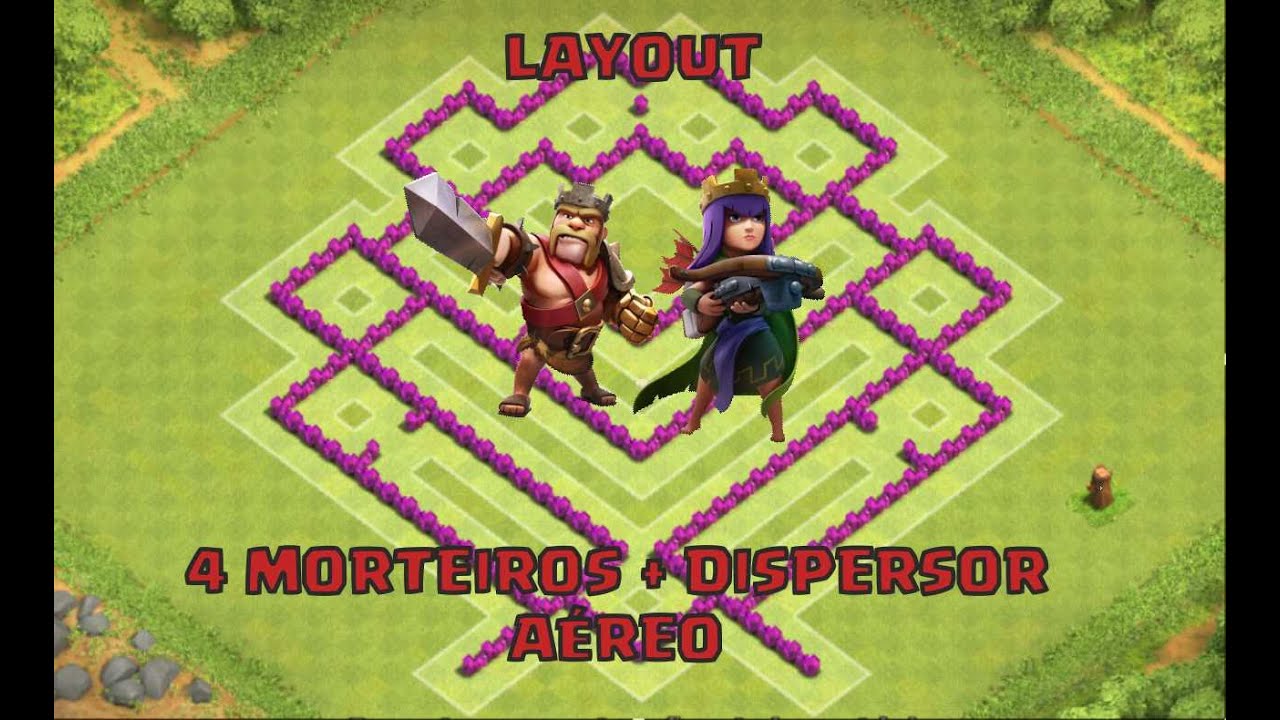 Layout FARM CV8 - 4 morteiros + Dispersor Aéreo | Clash of Clans - YouTube