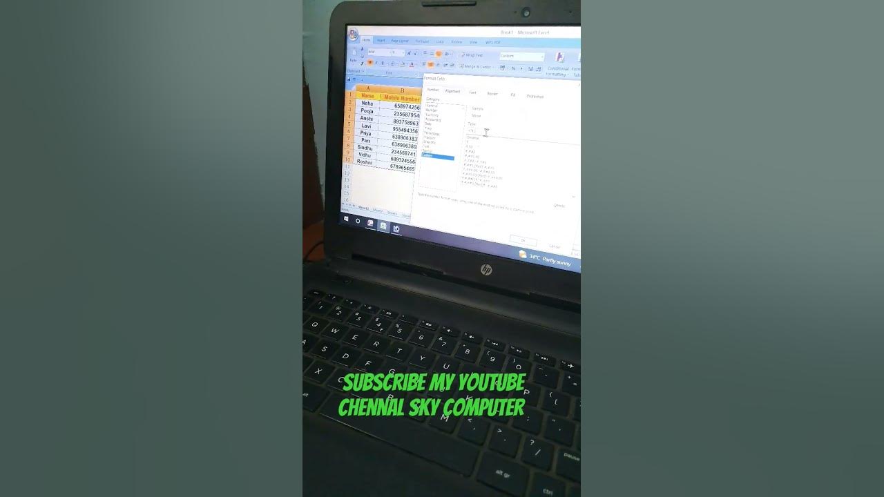 Excel Msexcel Exceltutorial How To Add 91 In Any Mobile Number Youtube