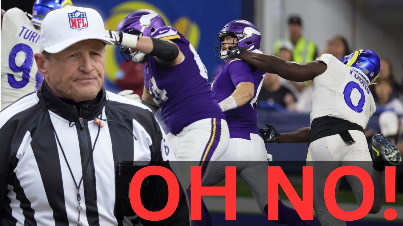 Referee reacts to the end of the Vikings vs Rams game! - YouTube