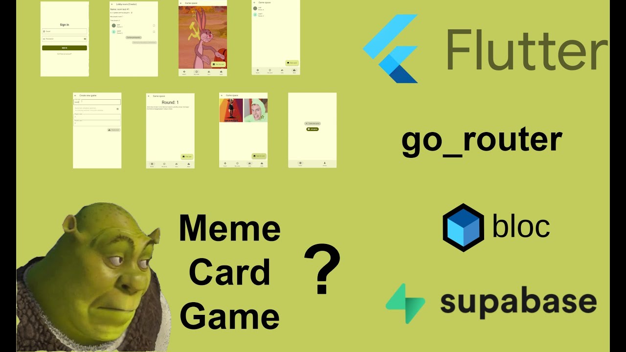 Meme Card Game (MVP) | Client - Server | Flutter, Supabase, Bloc (Cubit ...