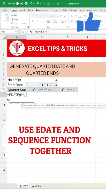 Generate Quarter Date #excelacademy #exceltips #excelformula #exceltricks #exceleducation # ...