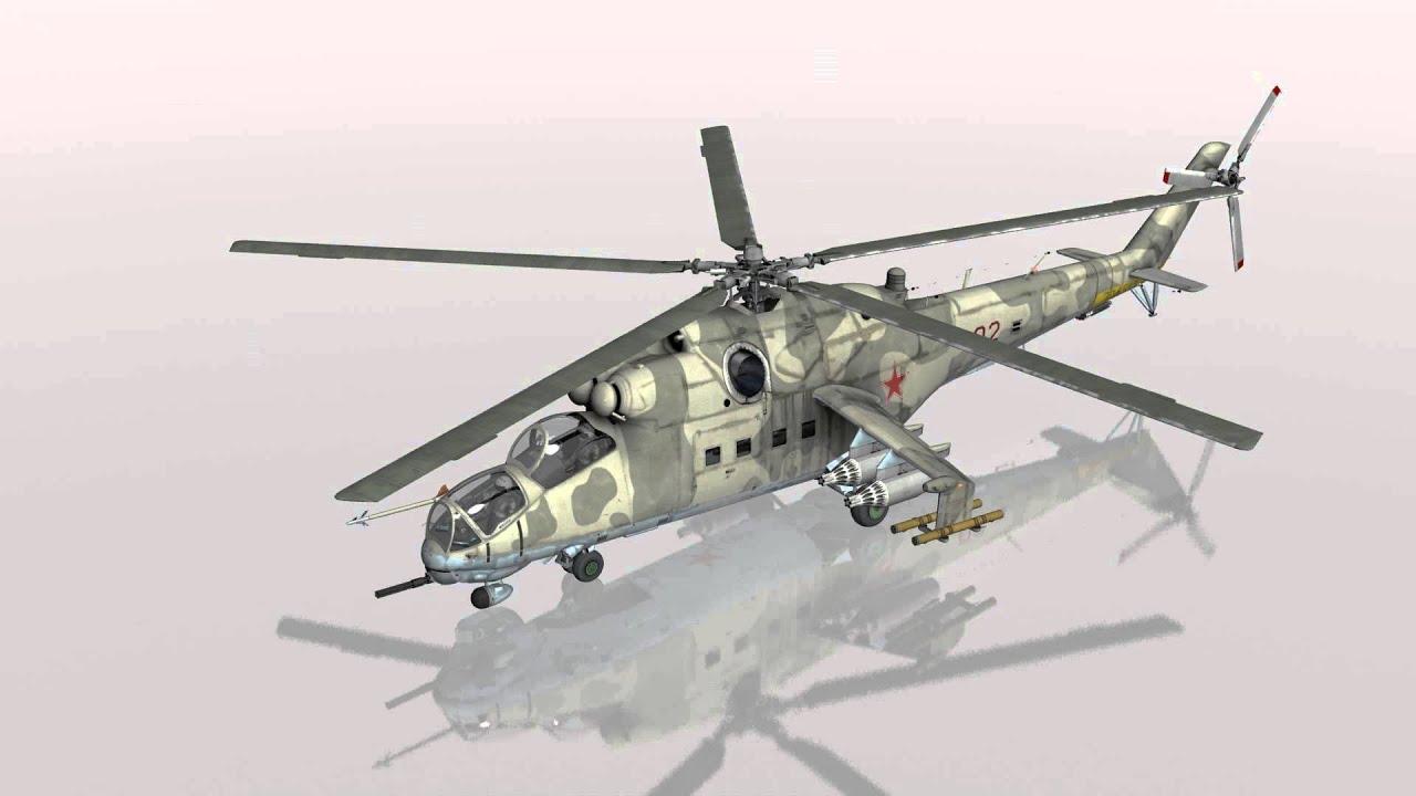 Mi24 Hind Russian Helicopter Gunship 3D model from CGTrader.com - YouTube