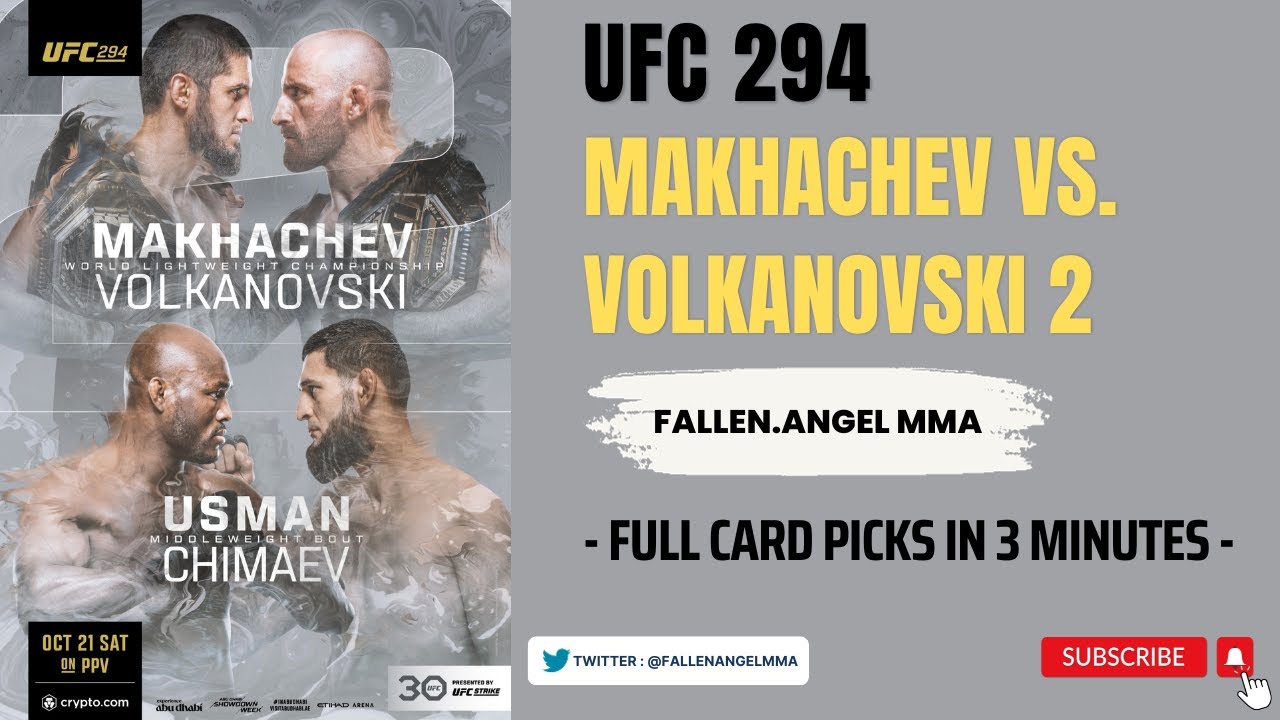 UFC 294: Makhachev vs. Volkanovski 2 | Full Card Fight Picks in 3 ...