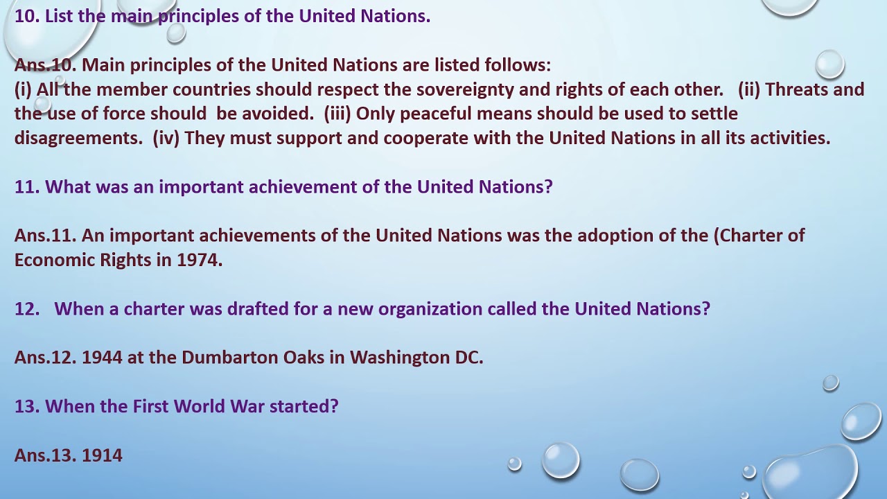 CLASS -V- CHAP- 14 - THE BIRTH OF THE UNITED NATIONS- QUESTIONS ...