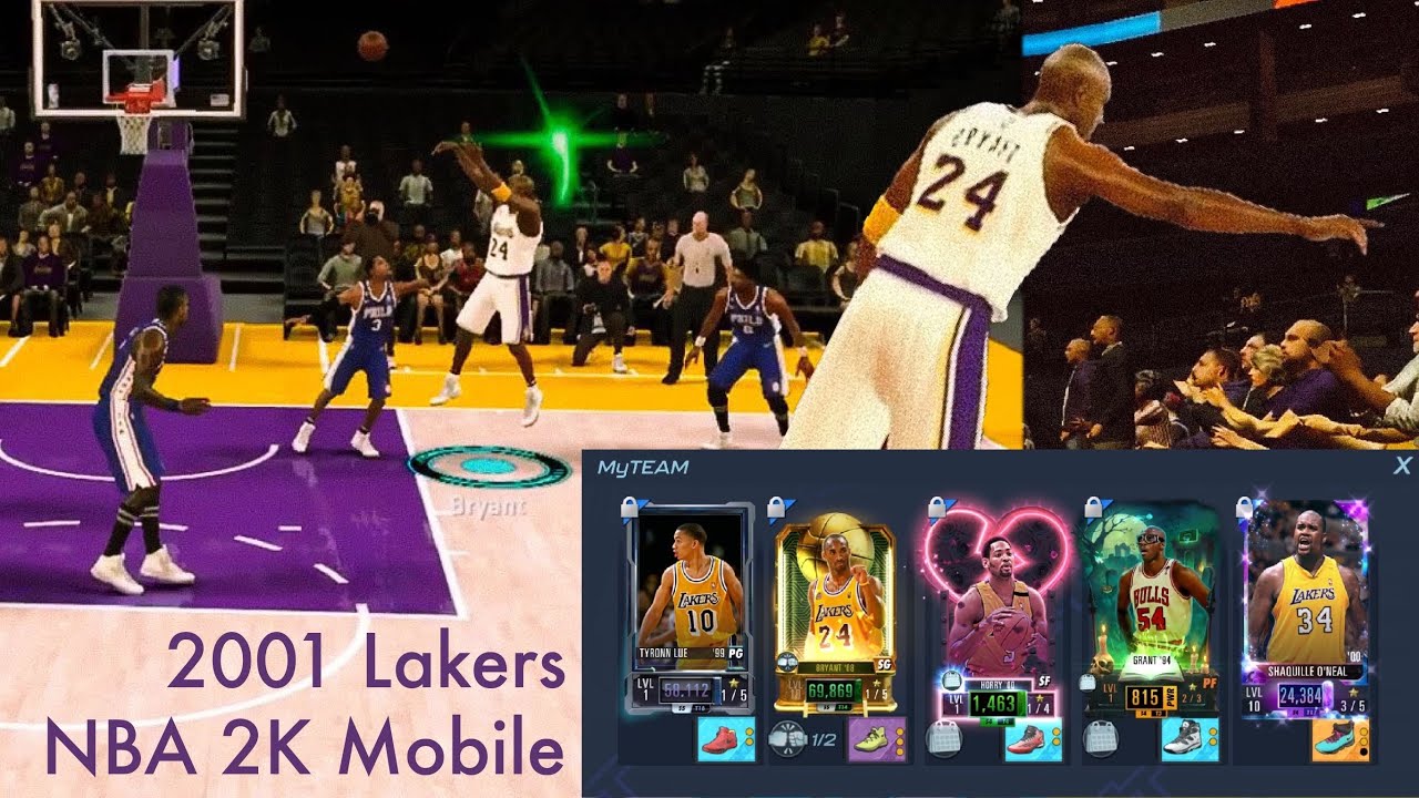 2001 Championship Lakers Team Gameplay - NBA 2K Mobile - YouTube