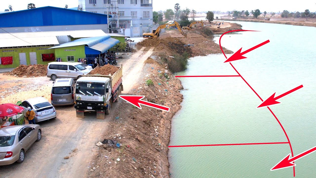 EP 40 !! Today is Updating beContinues Resize Road on Canal Project by ...