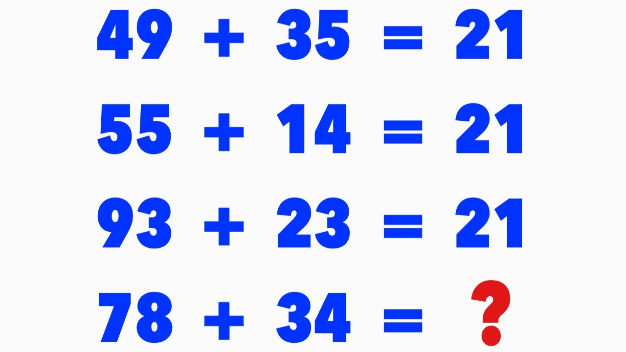 78 + 34 = | Math Puzzle 39 | How to solve math puzzle | Math Puzzle ...