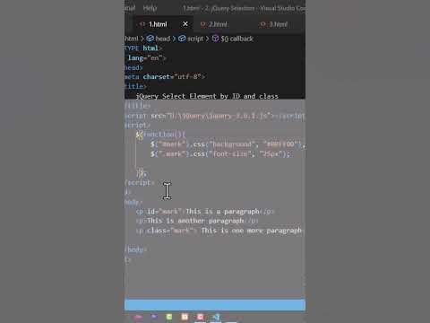 jQuery Select Element by ID and Class |#shorts | #jquery #jquerytutorial #coding #programming ...