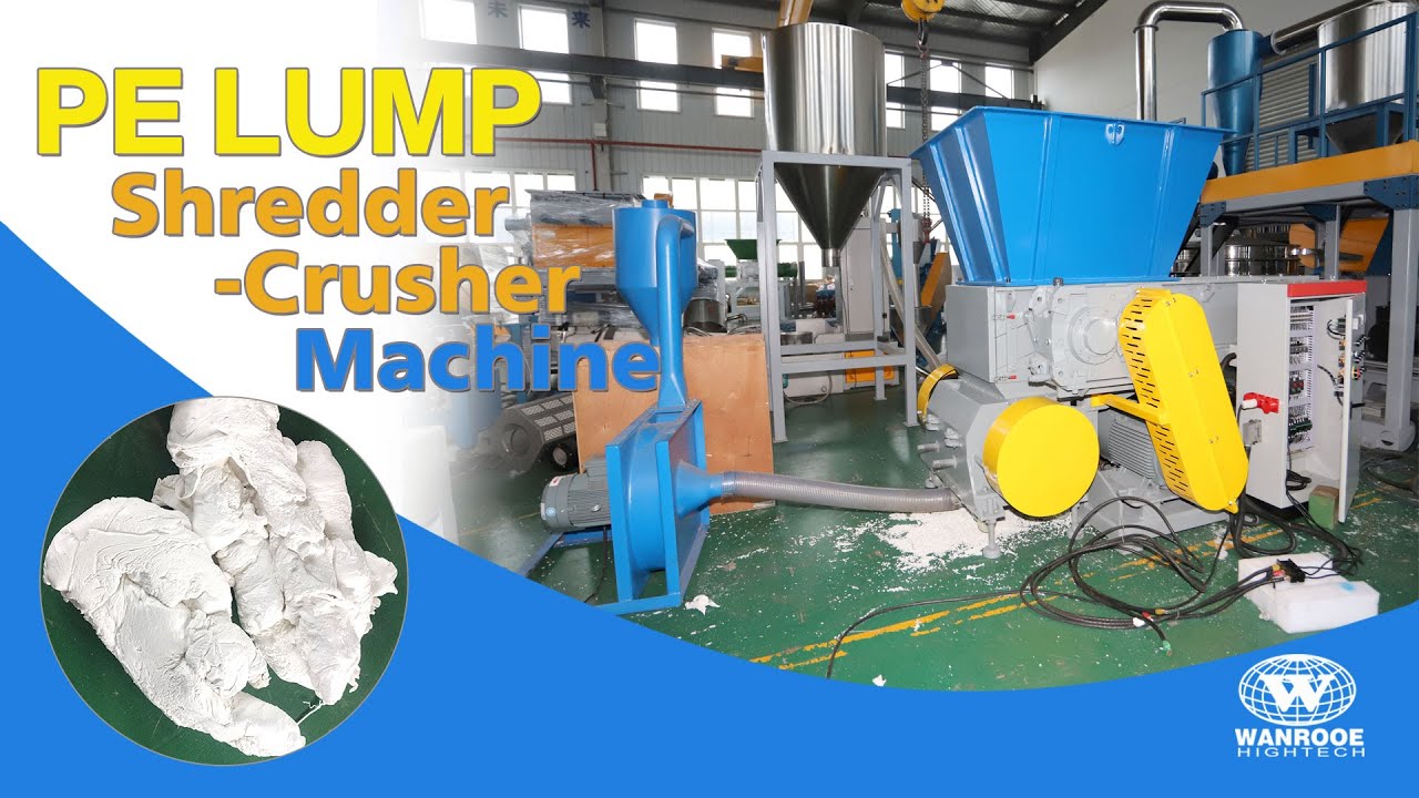 Plastic Shredder Machine PE Block Shredder Crusher Plastic Lumps Single ...