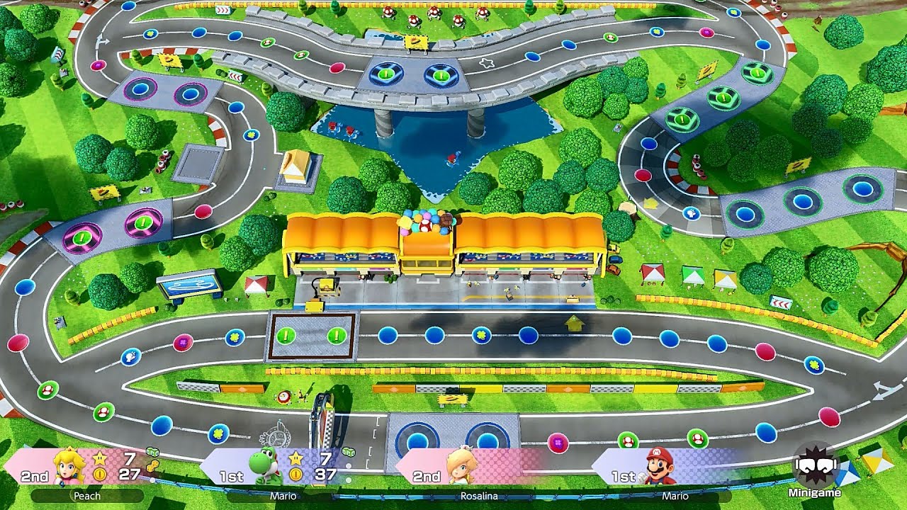 Super Mario Party Jamboree TV #30 Roll 'em Raceway Yoshi & Mario vs ...