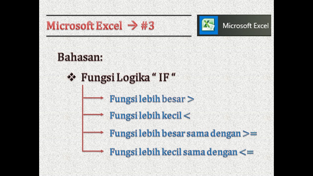 Belajar Excel (#3) - Fungsi Logika IF - YouTube