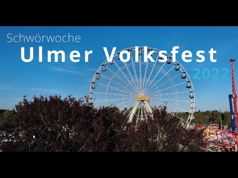 Volksfest Ulm von oben bei Nacht in der Schwörwoche 2022 - Autel Evo ...