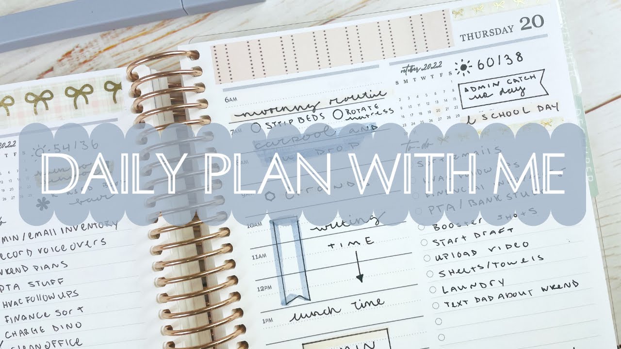 Daily PLAN WITH ME | Erin Condren Daily Duo | Planning October 20 - YouTube