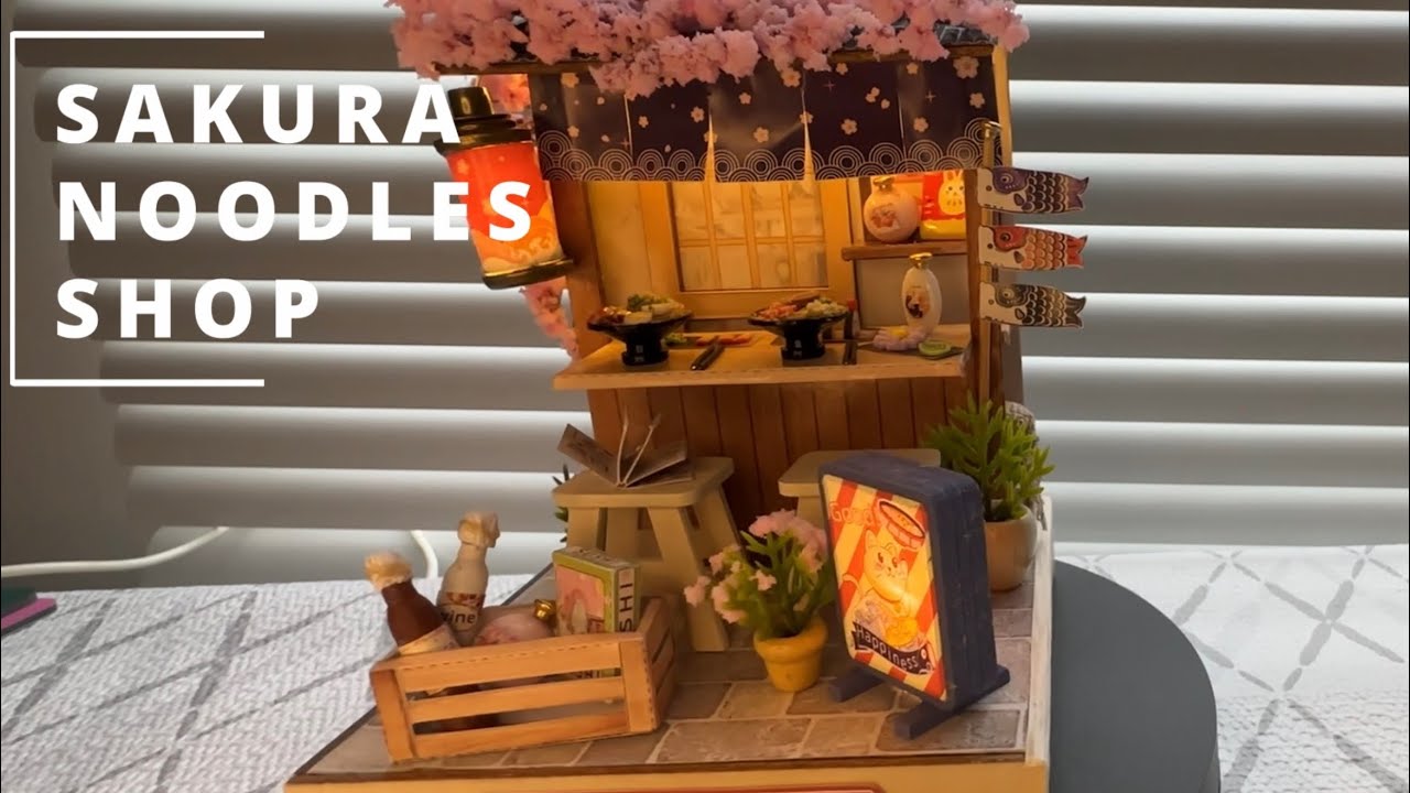 Sakura Noodles Shop DIY Miniature Kit - YouTube