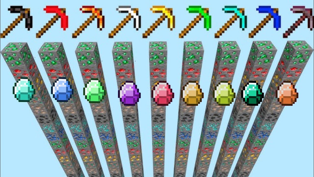 Which diamond pickaxe is mine faster in minecraft experiment - YouTube