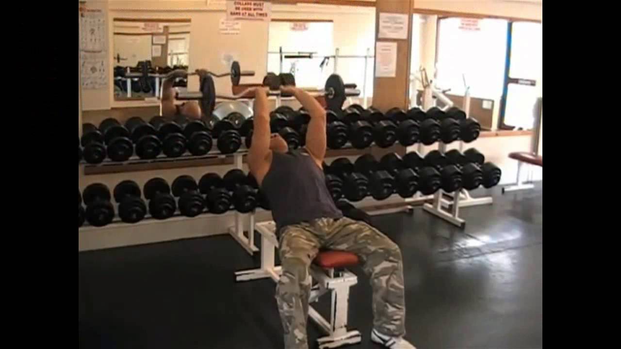 EZ Bar Incline Skullcrusher - YouTube