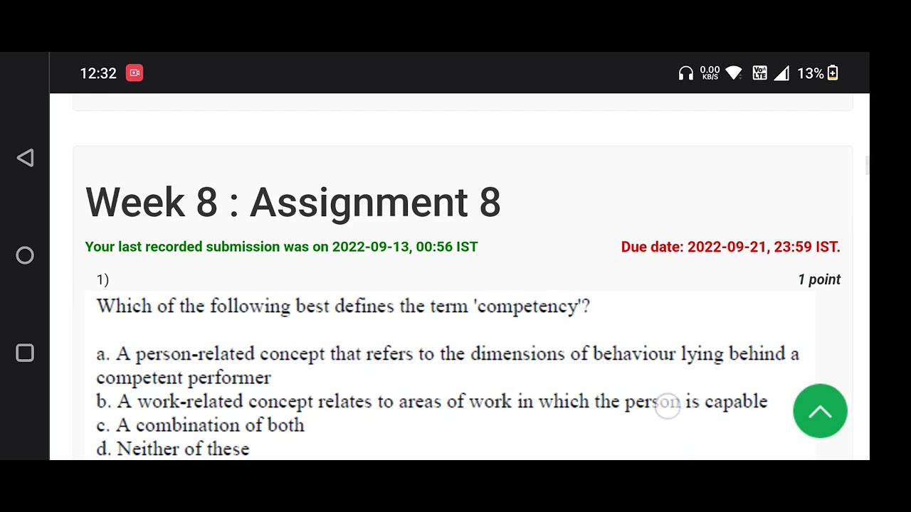 Human Resource Development | Assignment -8 | Week -8 | NPTEL-2022 ...