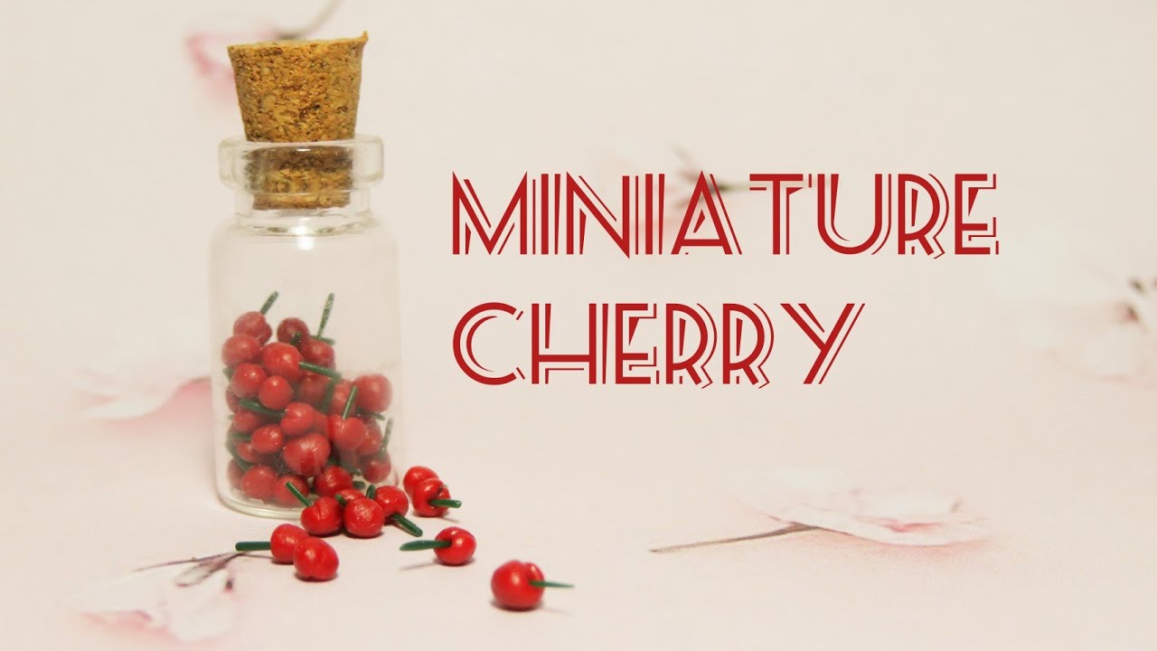 How to make miniature cherry from Polymer Clay - YouTube
