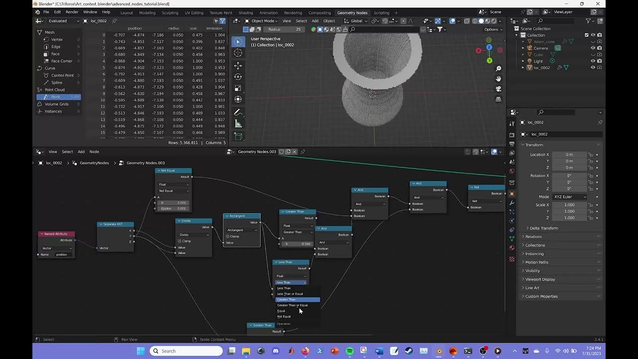 Blender Tutorial: Geometry nodes, Boolean math, and the selection tool - YouTube