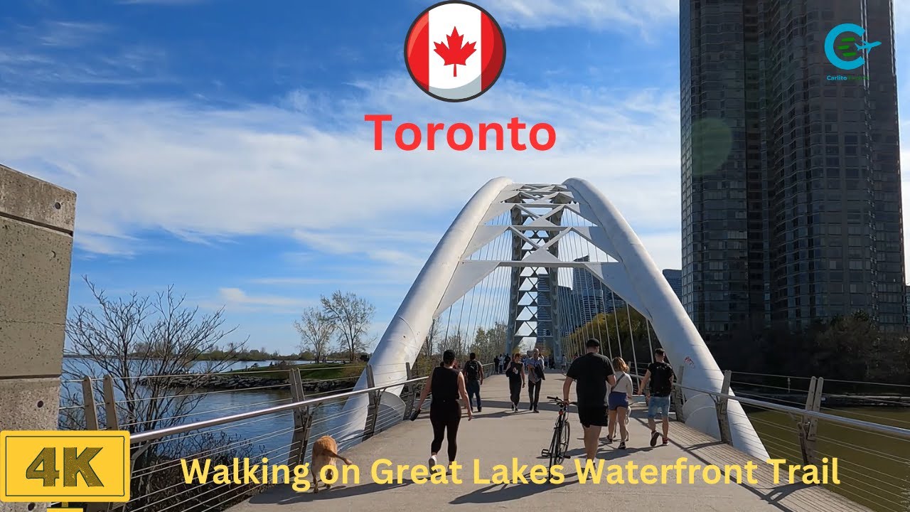 Waterfront Trail Walking Tour Toronto 4K || Virtual Tour Great Lakes ...