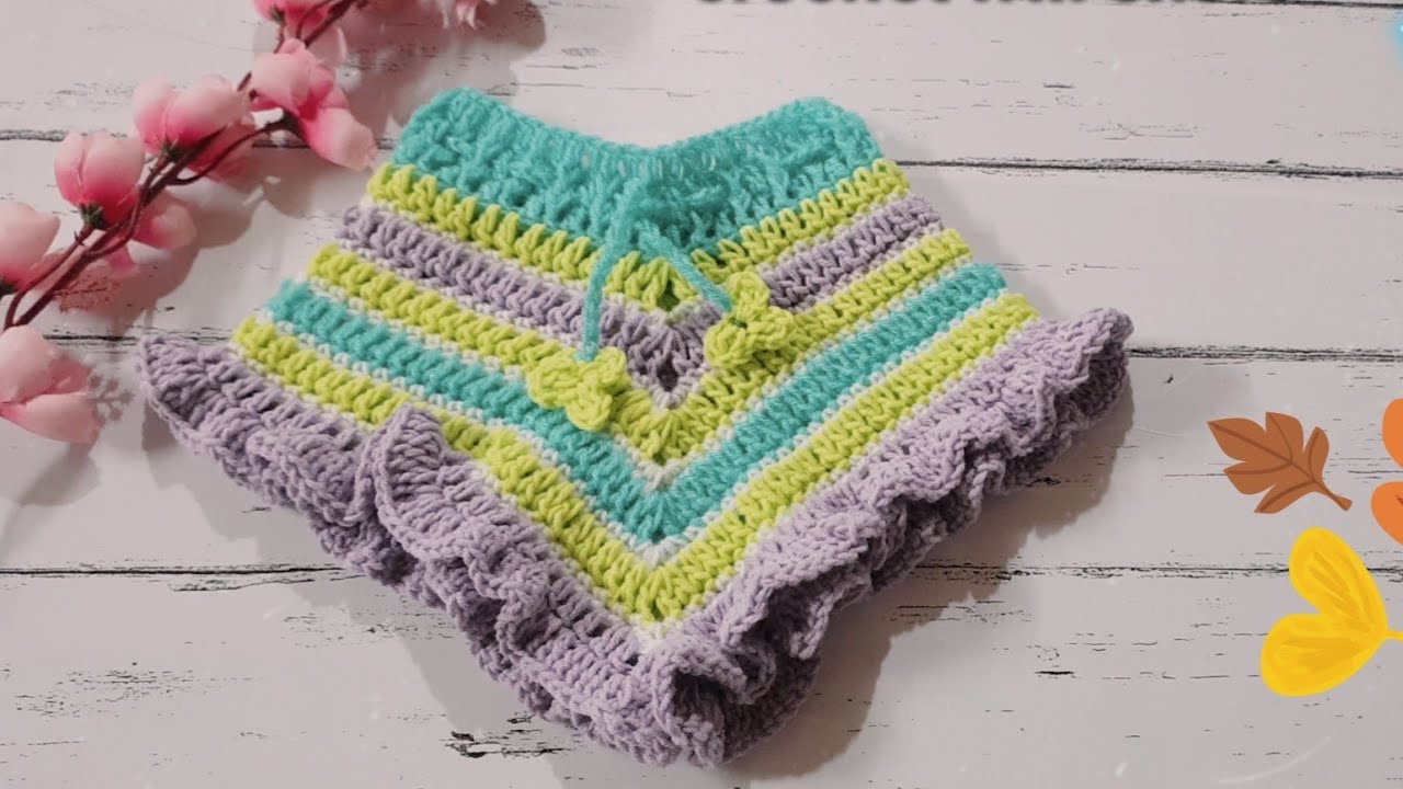 very Easy Crochet💚💜🤍 frill Short💛💜💙 Any size - YouTube