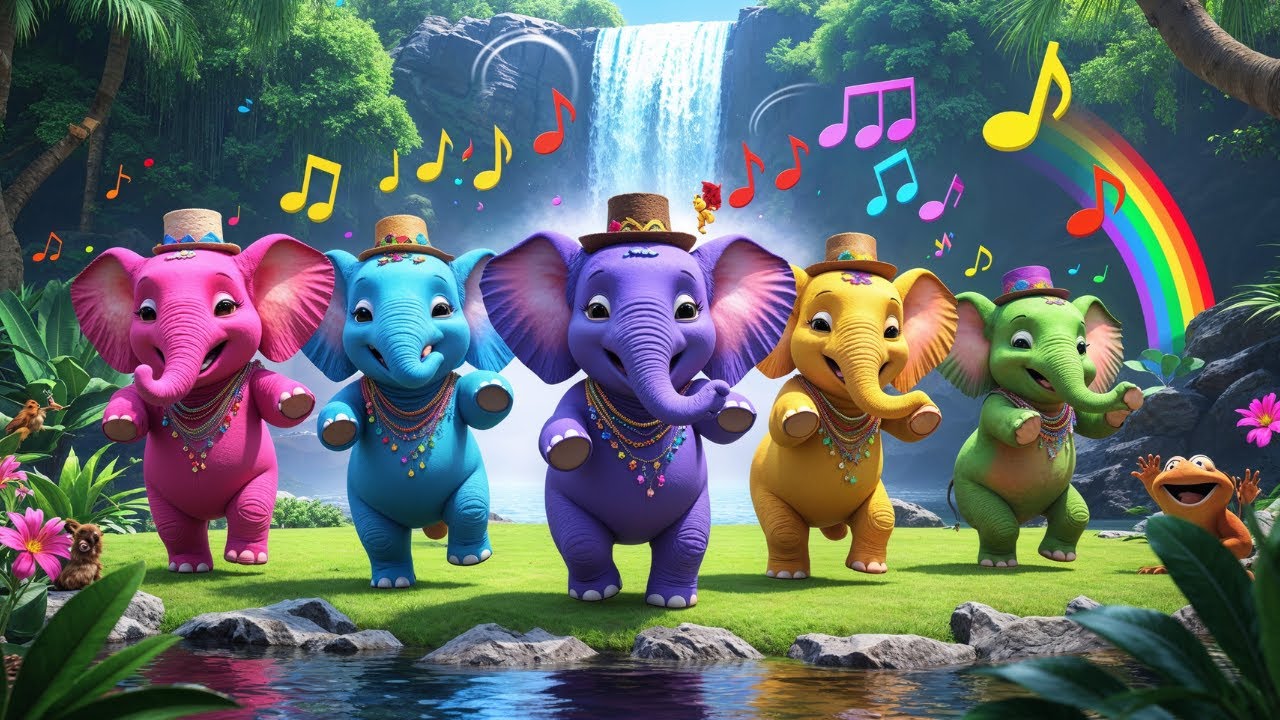 Five Little Elephants Dancing - Fun Counting Song for Kids!" - YouTube