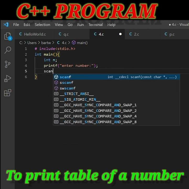 c_tutorial_program_learn with Priya II C II program to print table of a number - YouTube