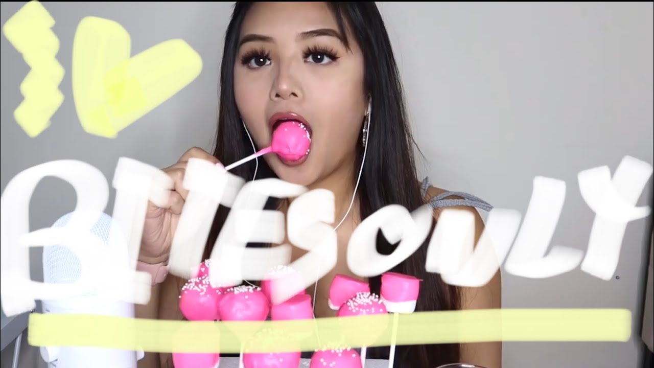 BITES ONLY: MICHELLE ASMR- ASMR STARBUCKS CAKE POPS - YouTube