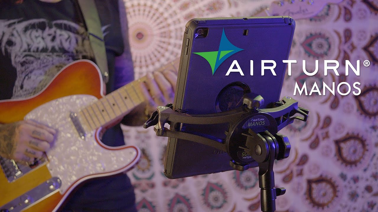 AirTurn MANOS: The Universal Hands-Free Tablet Mount Solution - YouTube