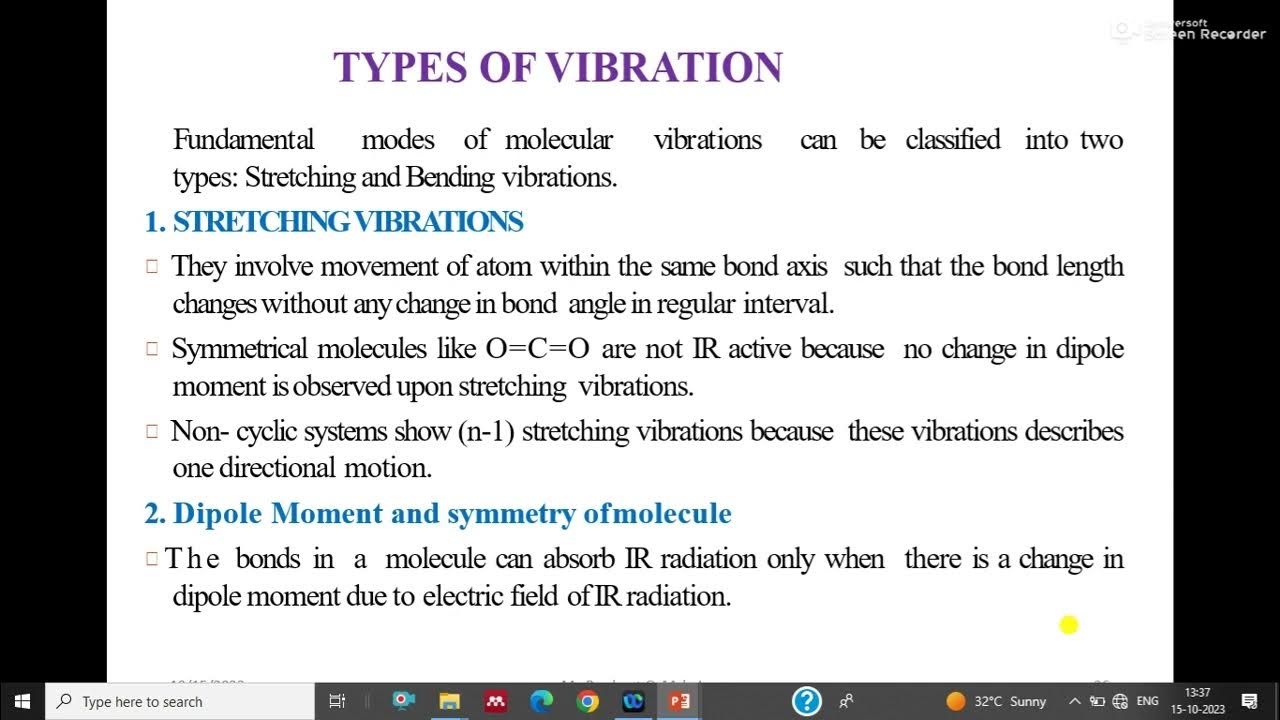 Lecture 4 Introduction and types of vibrations in IR Spectroscopy - YouTube