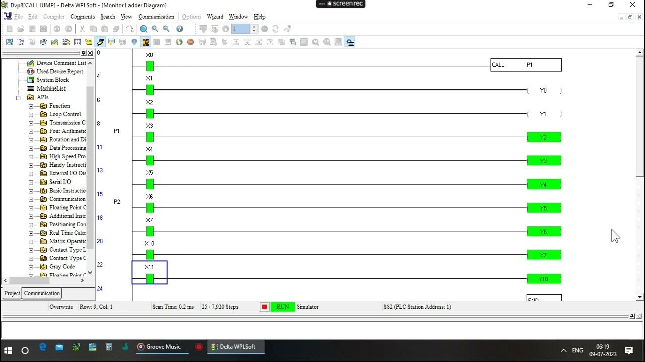 Delta plc "CALL JUMP" programming - YouTube