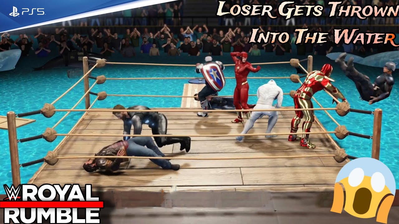 WWE 2K24 - Super Heros Water Royal Rumble Match! - YouTube