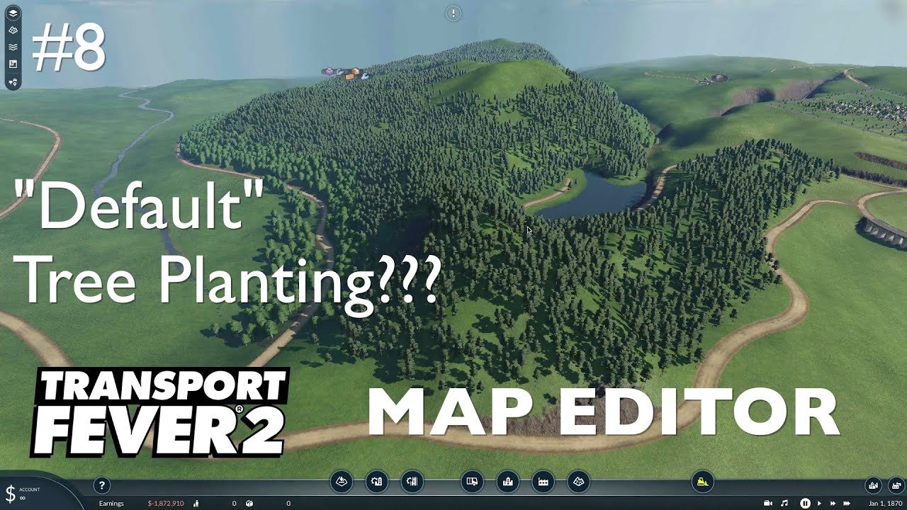 DEFAULT TREE PLANTING - Map Making in Transport Fever 2 Map Editor - Ep ...