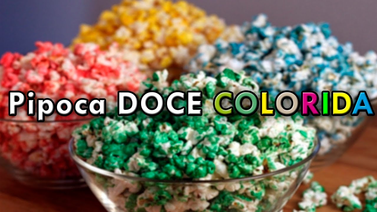 Como fazer PIPOCA DOCE COLORIDA de PANELA!! Especial COPA DO MUNDO ...