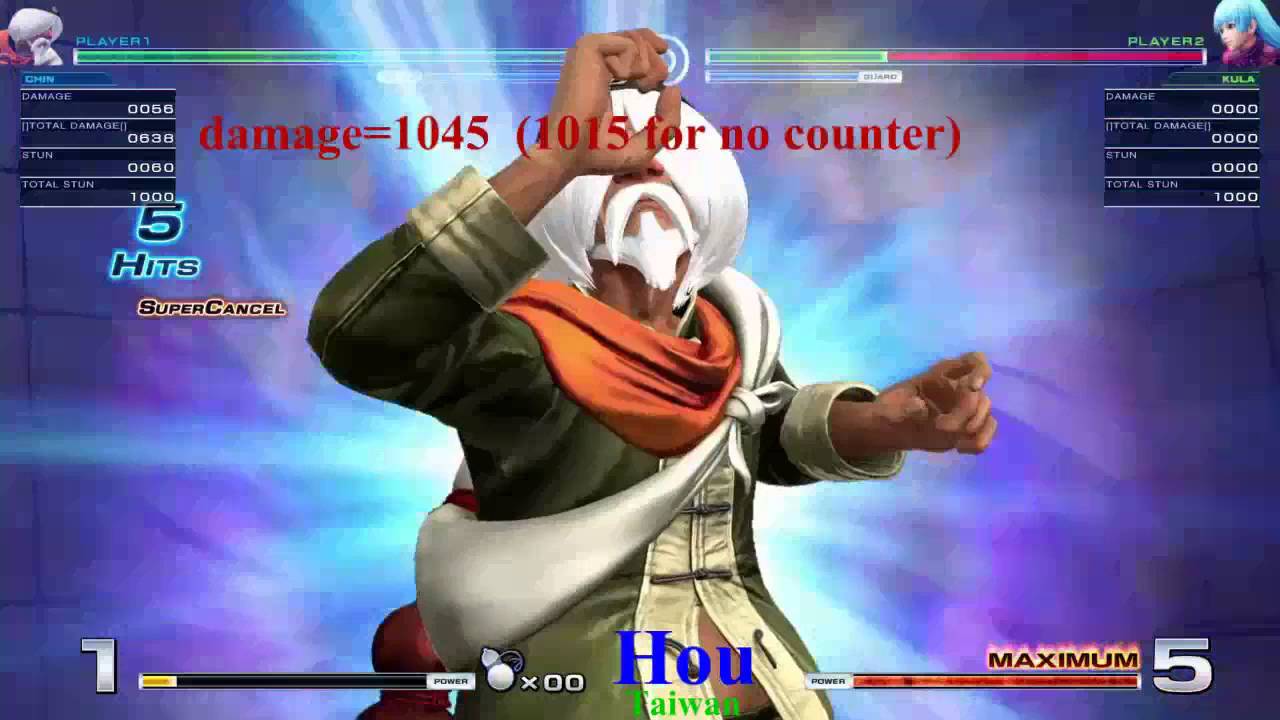 KOF XIV Chin Gentsai combos (5 bar- high damage/ 100% damage) - YouTube