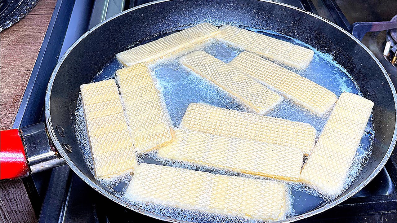 Throw the wafers into the boiling water‼️This recipe will blow your ...