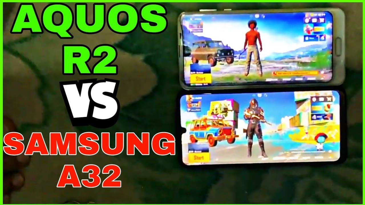SHARP AQUOS R2 VS SAMSUNG A32 PUBG TEST | GRAPHICS TEST,GYRO TEST ...